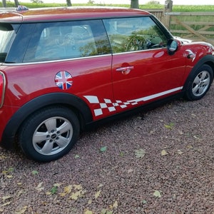 Mini Cooper Side Stripes, Check Stripes for Side Skirt, Racing ...