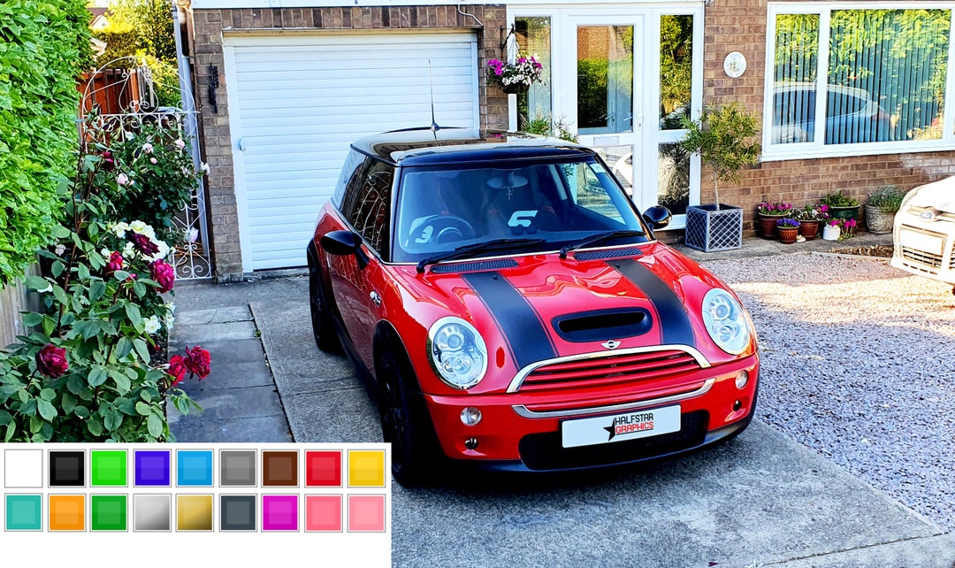 Mini Cooper Bonnet Stripes, Racing Decoration Decals, Adhesive Vinyl ...
