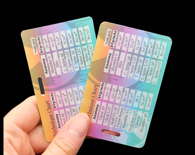 Xray Technique Card Xray Mas and Kvp Chart Radiology - Etsy