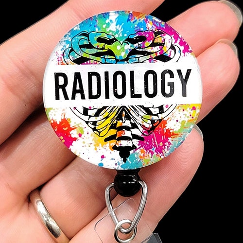 Radiology Badge Reel Watercolor Floral Ribs X-ray Tech Rad - Etsy