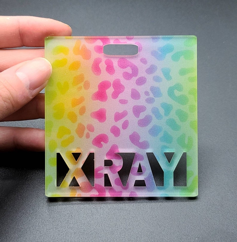 Rainbow Leopard Badge Buddy - Xray Badge Buddy- Nurse Badge Buddy ...