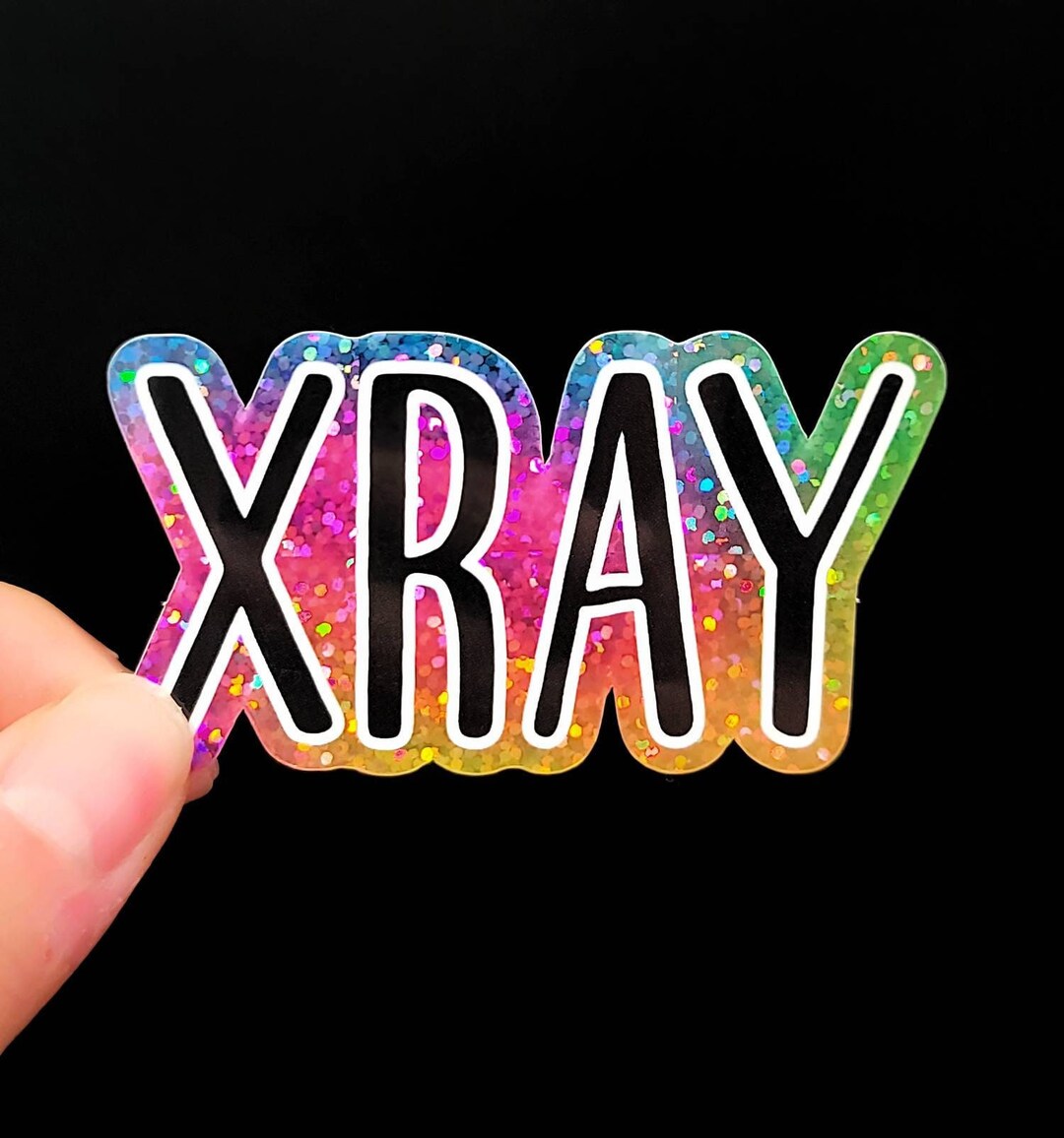 Glitter Xray Sticker - Radiology Sticker - Rainbow Glitter Sticker ...