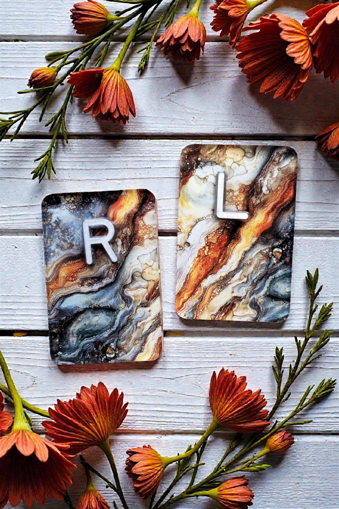 Rustic Mocha Marble Xray Markers - Orange Brown Xray Markers - Xray ...