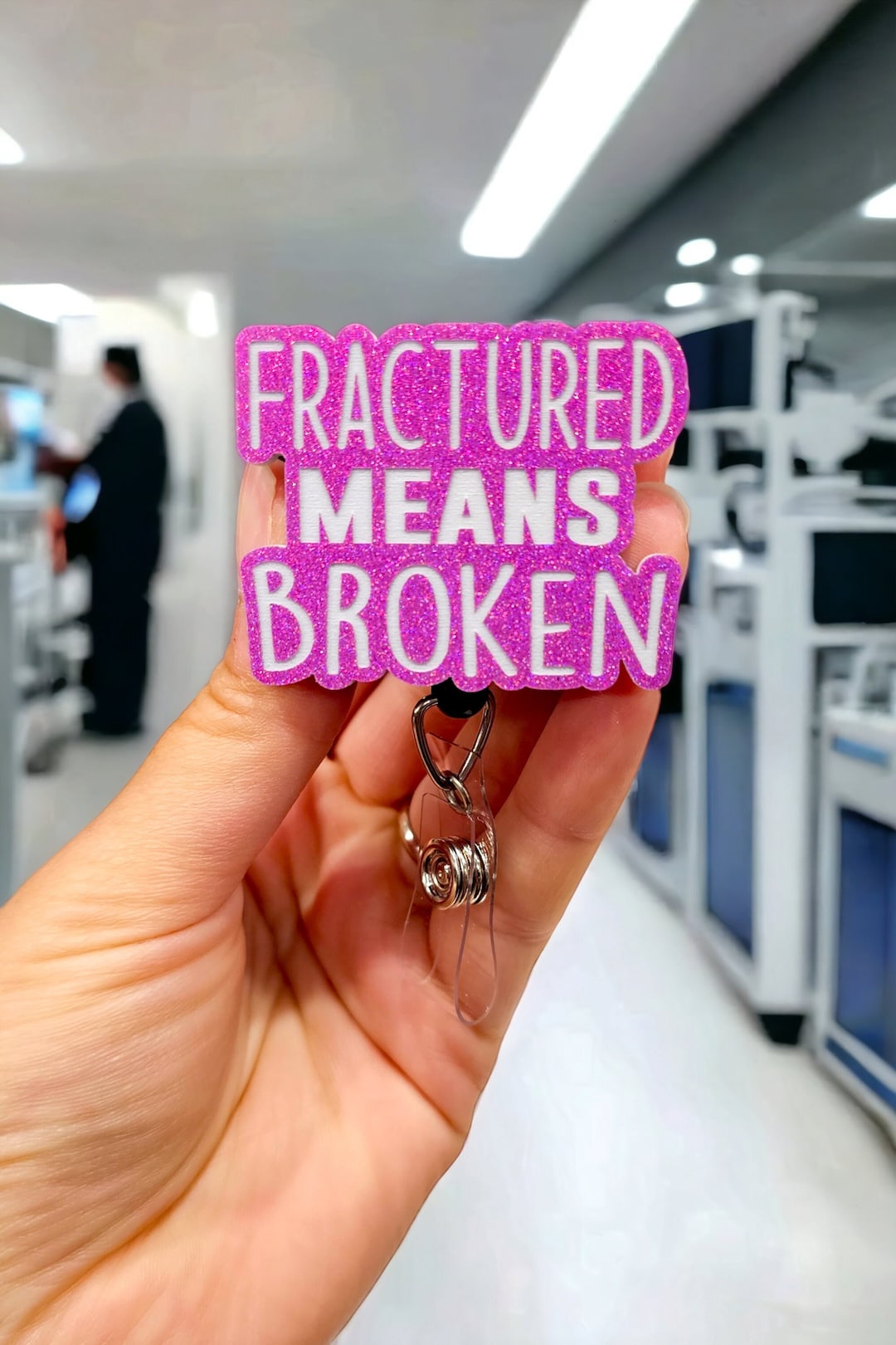 Xray Badge Reel - Radiology Badge Reel - Funny Nurse Badge Reel - Fractured Means Broken Badge ...