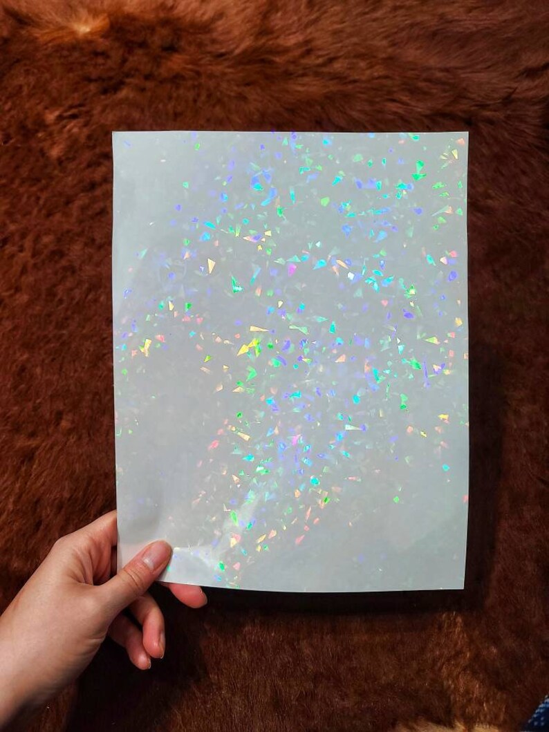 Cracked Glass Holographic Vinyl Sticker Laminate Self - Etsy