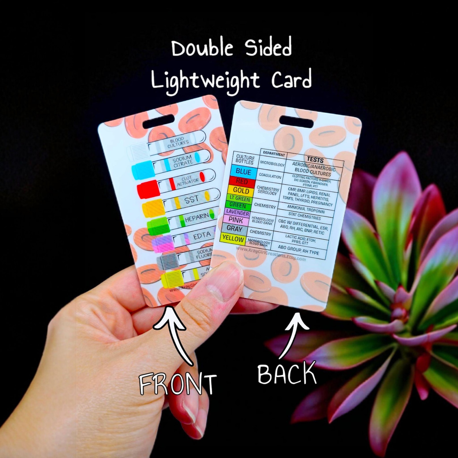 Blood Draw Order Badge Buddy - Phlebotomy Badge Buddy - Blood Draw ...