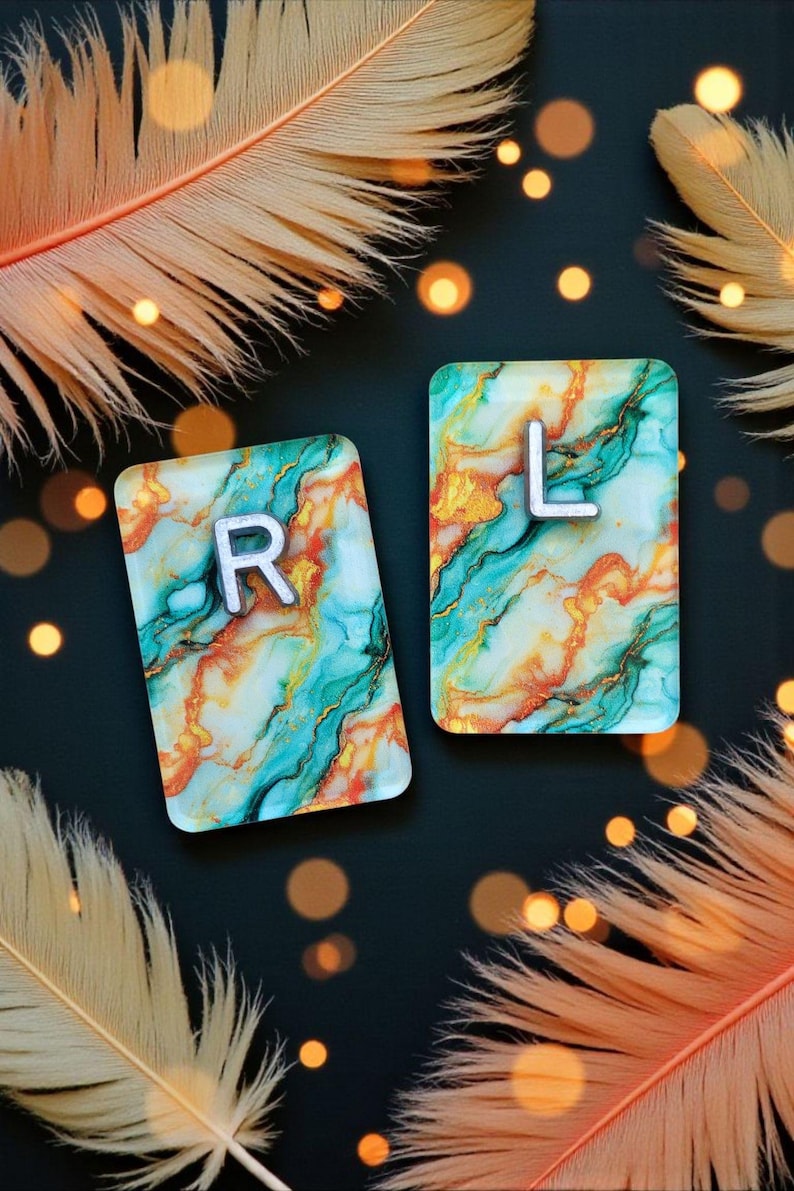 Teal and Orange Marble Xray Markers - Acrylic Xray Marker - Marble ...