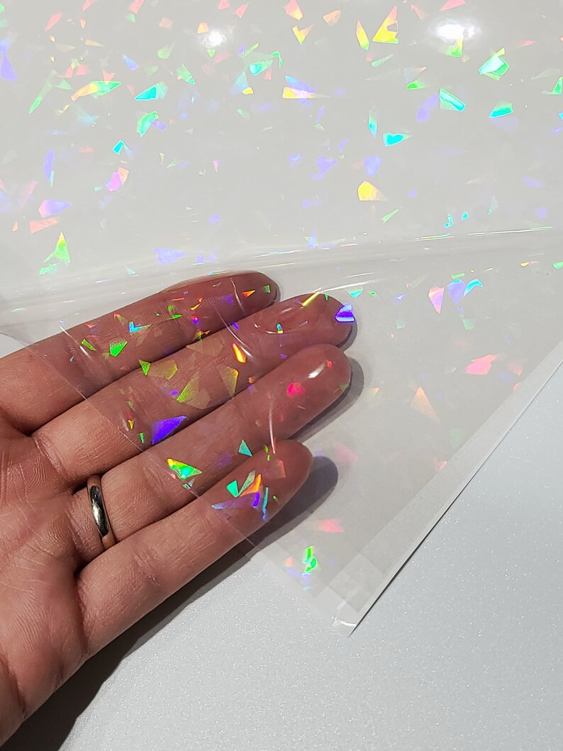 Cracked Glass Holographic Vinyl Sticker Laminate Self - Etsy