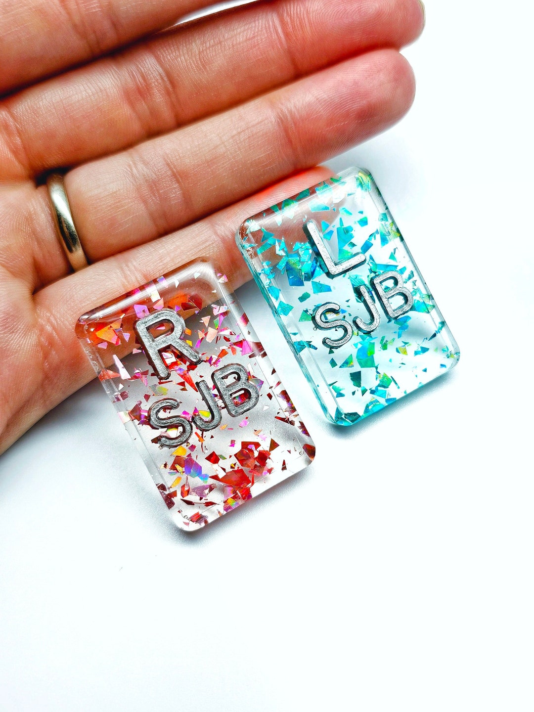 Rose Gold and Teal Flake Xray Markers - Transparent Glitter X-ray ...