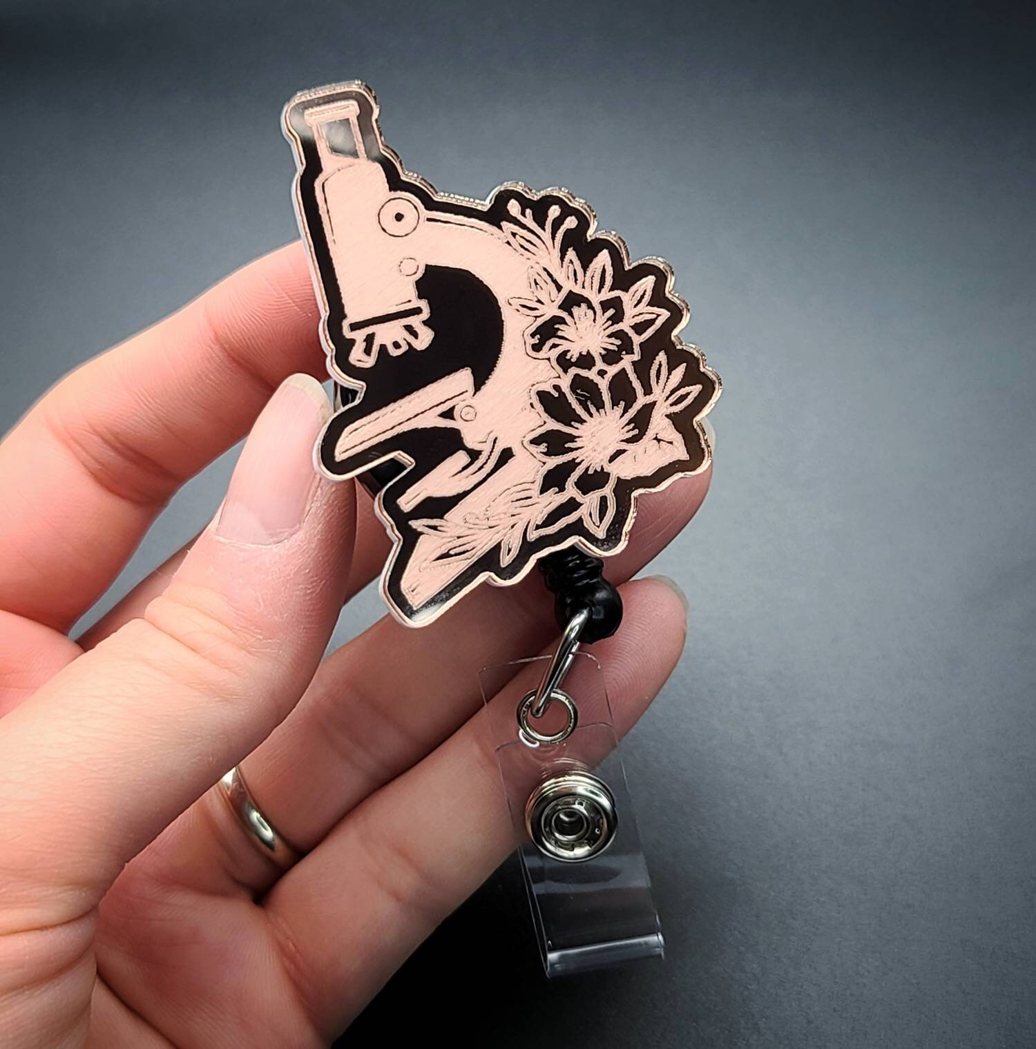 Lab Tech Badge Reel Microscope Badge Medical Technologist - Etsy