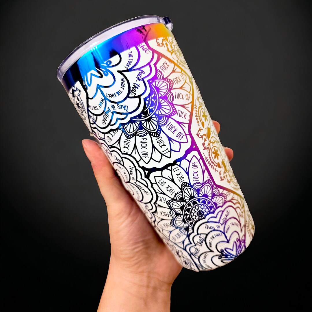 Rainbow Hidden Swear Word Tumbler 20 Oz Tumbler Laser Engraved Tumbler ...