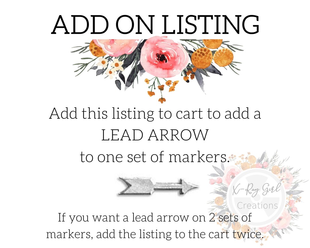 ADD ON Lead Arrow to Any Marker Set, Positional X-ray Marker, Arrow X ...