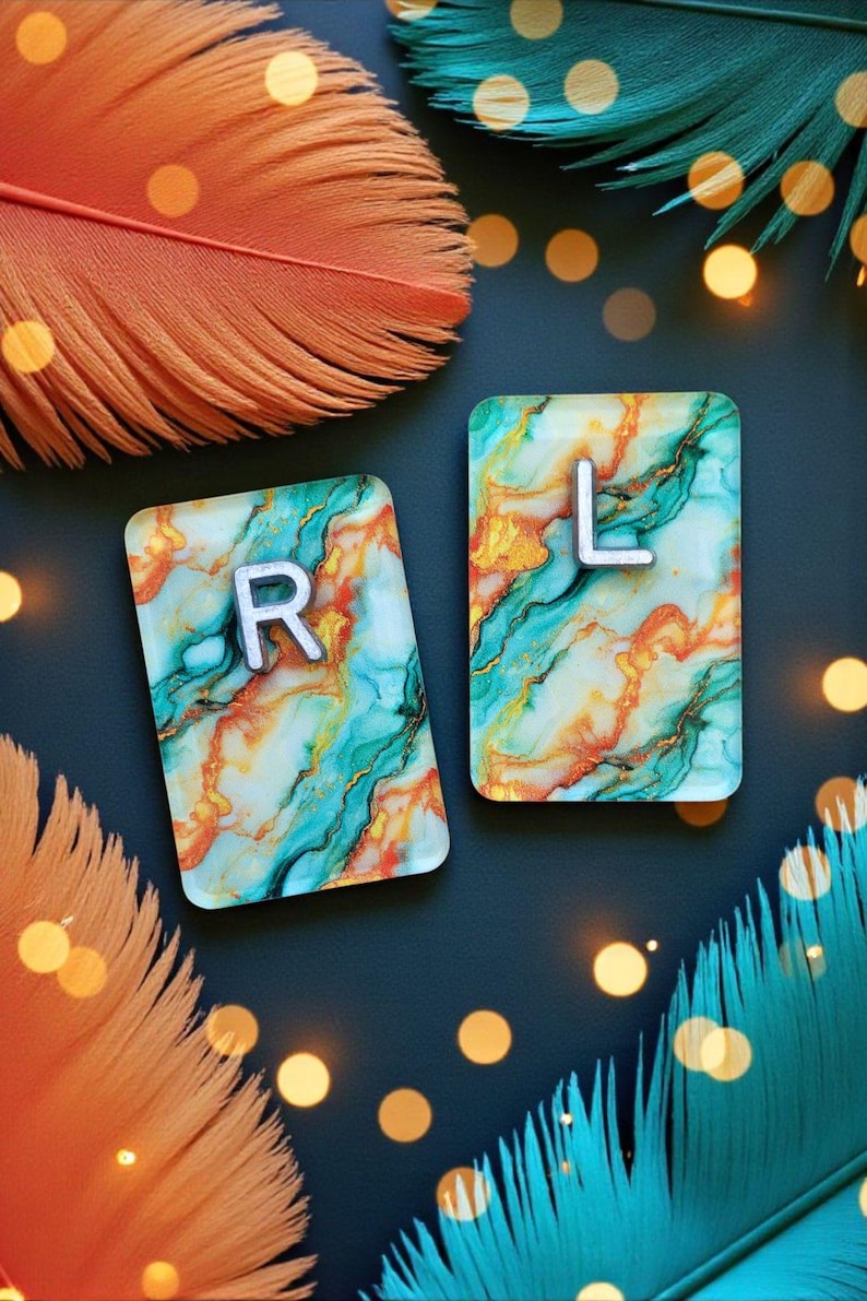 Teal and Orange Marble Xray Markers - Acrylic Xray Marker - Marble ...