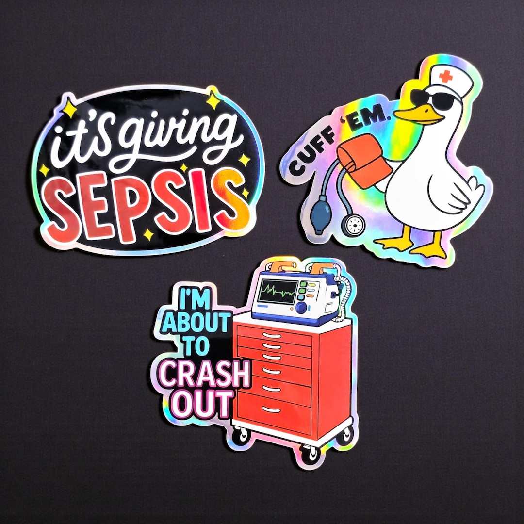 Funny Nurse Stickers - ER Nurse Sticker - Funny Medical Sticker ...