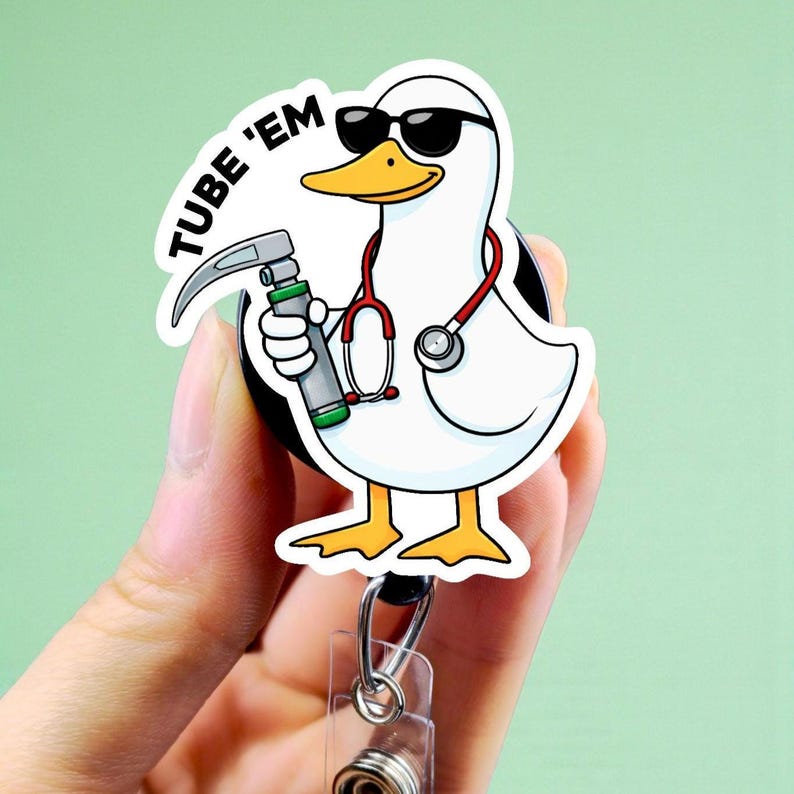 Throat Goat Badge Reel - Intubation Badge Holder - Anesthesia Badge ...