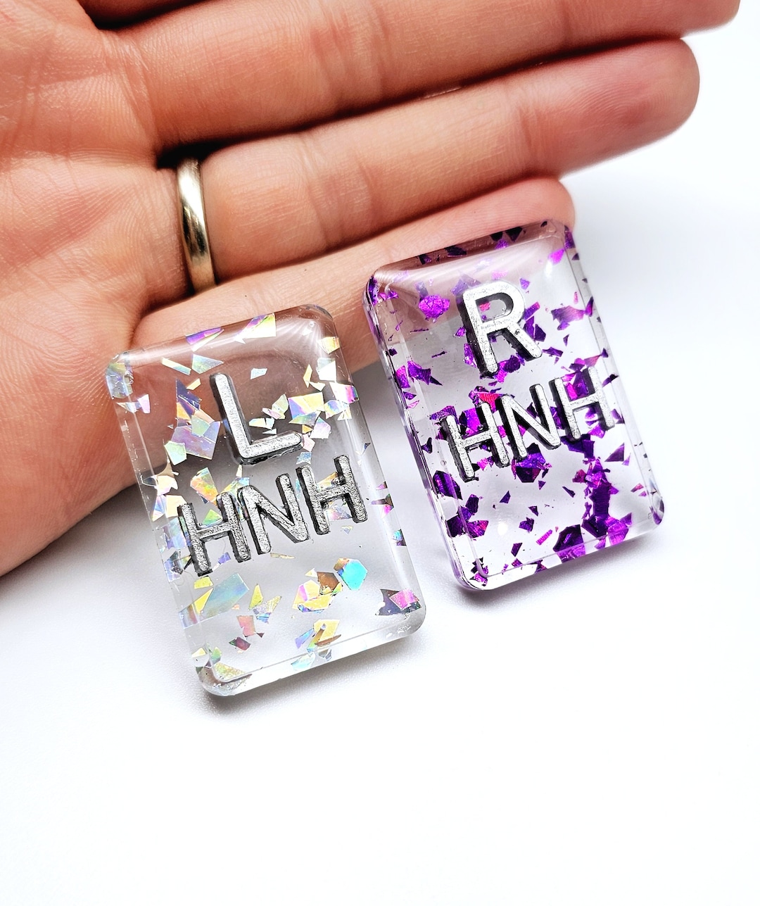 Silver and Purple Flakes Xray Markers - Transparent Glitter X-ray ...
