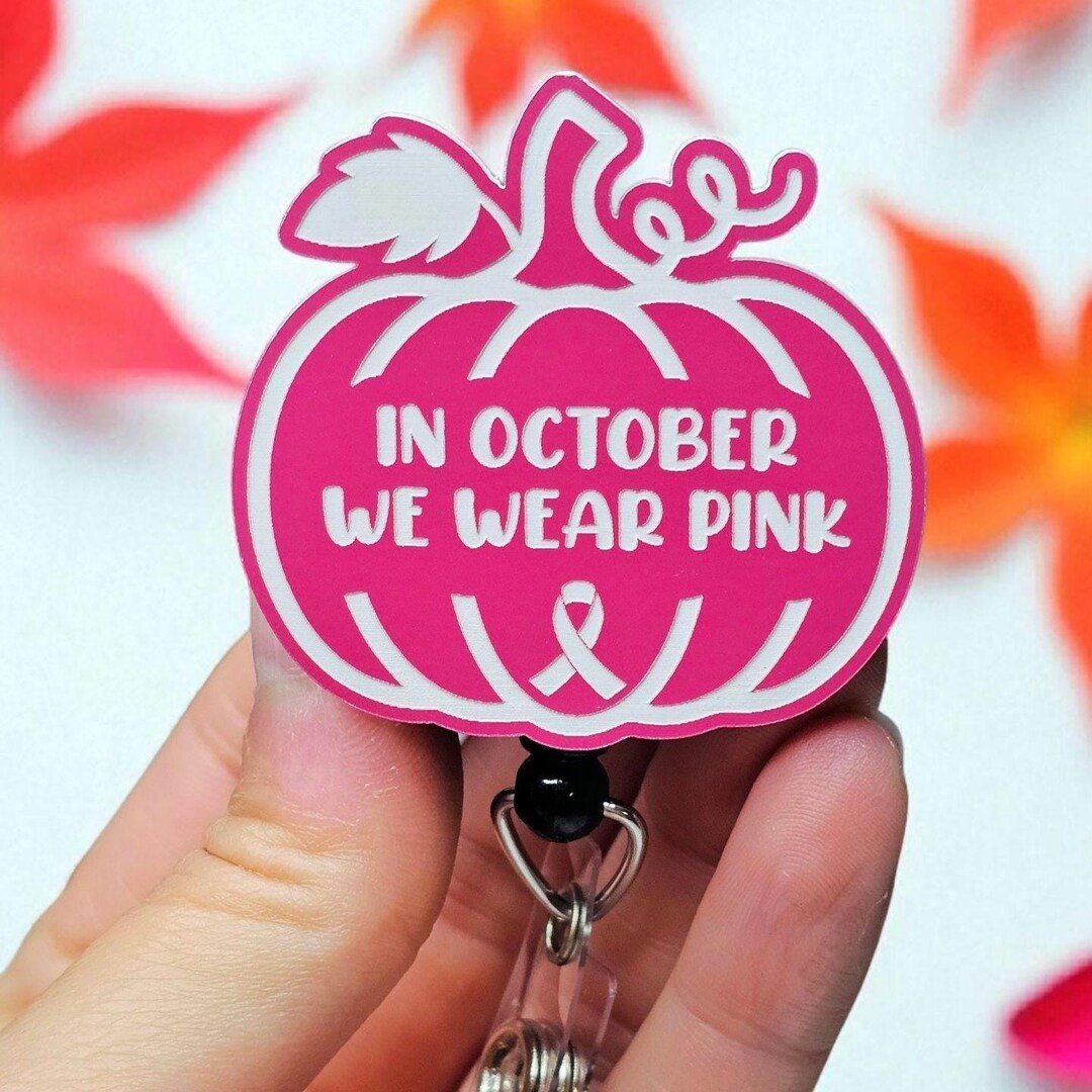 Breast Cancer Badge Reel - Pink Ribbon Badge - Breast Cancer Awareness ...