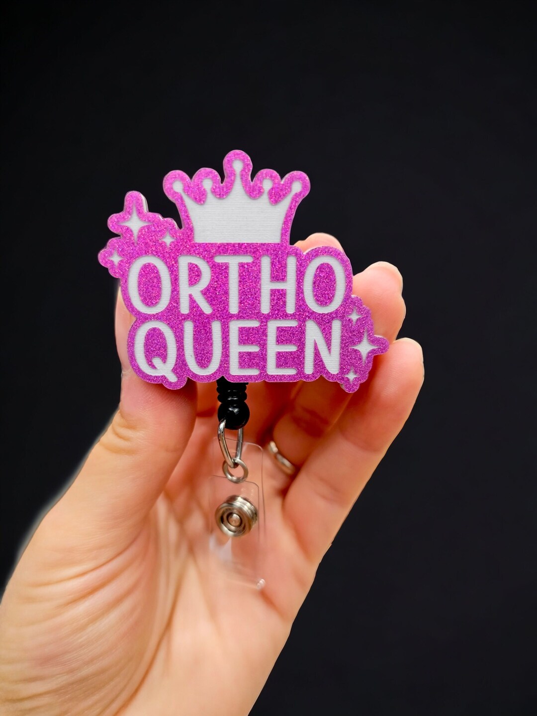 Scrub Tech Badge Reel - Ortho Queen Badge - Surgical Tech Badge - Ortho ...