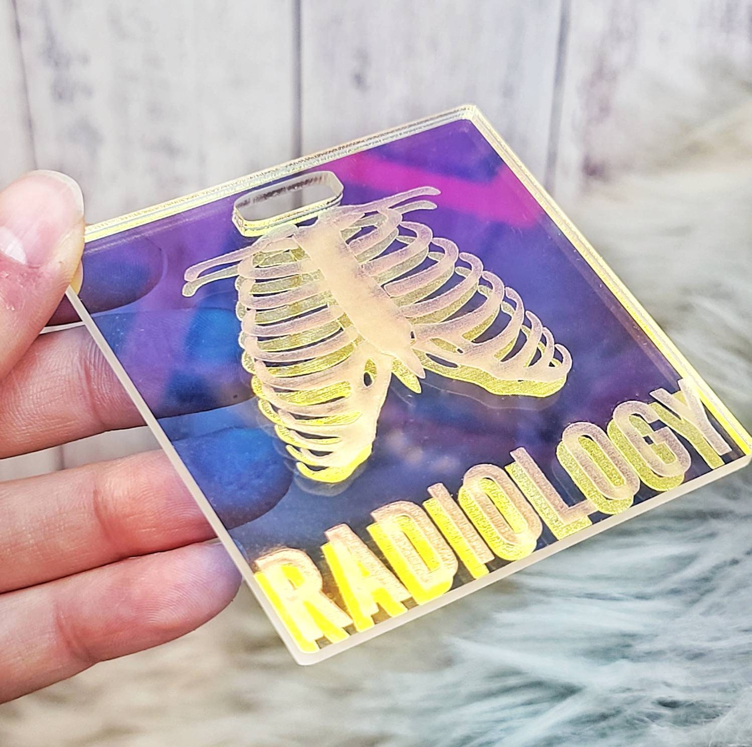 Iridescent Radiology Badge Buddy Xray Badge Buddy | Etsy