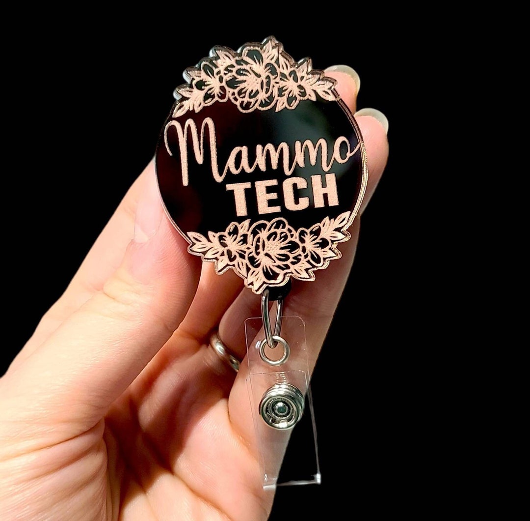 Mammography Badge Reel - Mammo Tech Badge Reel - Radiology Badge - Rose ...