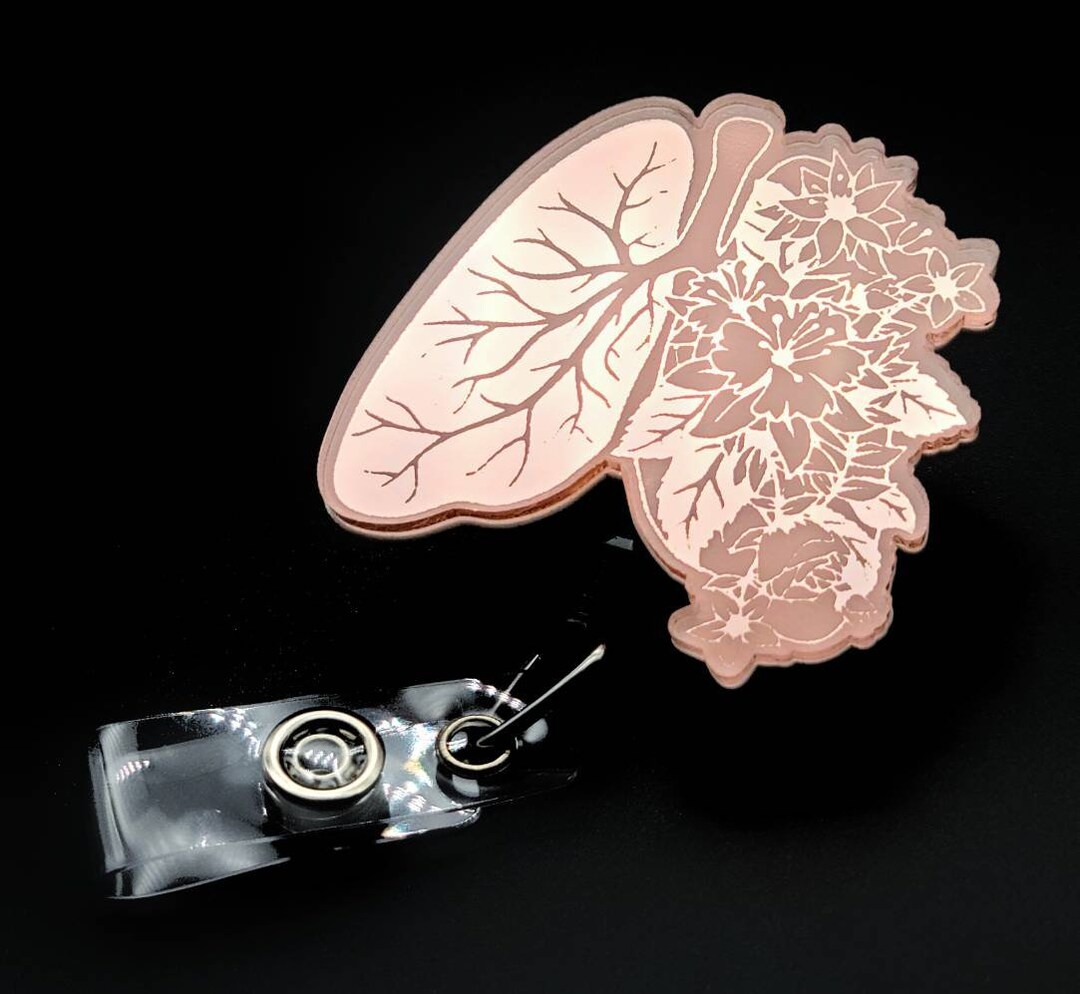 Floral Lungs Badge Reel - Respiratory Badge Reel - RRT Badge - Nurse ...