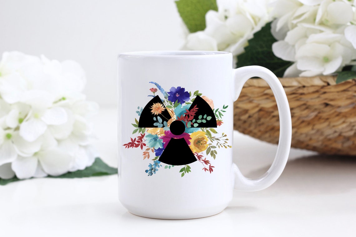 Radiology Mug Radiation Symbol Mug Floral Radiology Coffee - Etsy