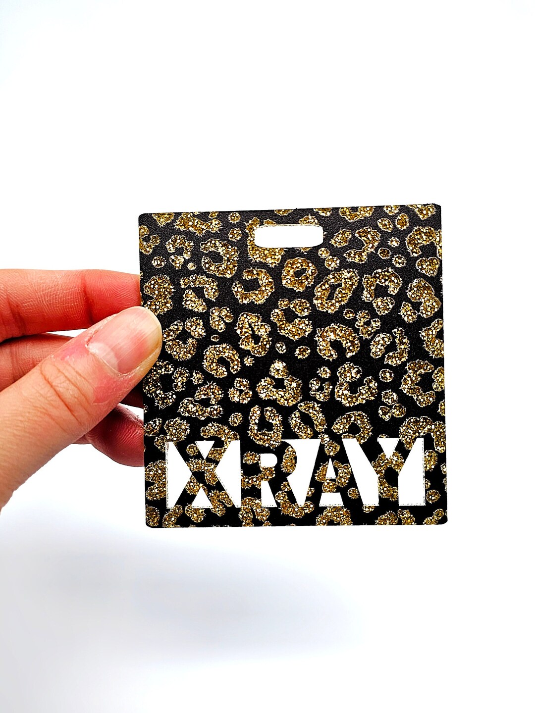 Gold Glitter Leopard Badge Buddy Gold Cheetah Badge Buddy Xray Badge ...