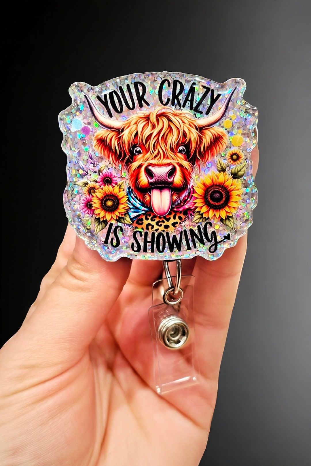 Funny Badge Reel - Highland Cow Badge Reel - Nurse Badge Reel - Full ...