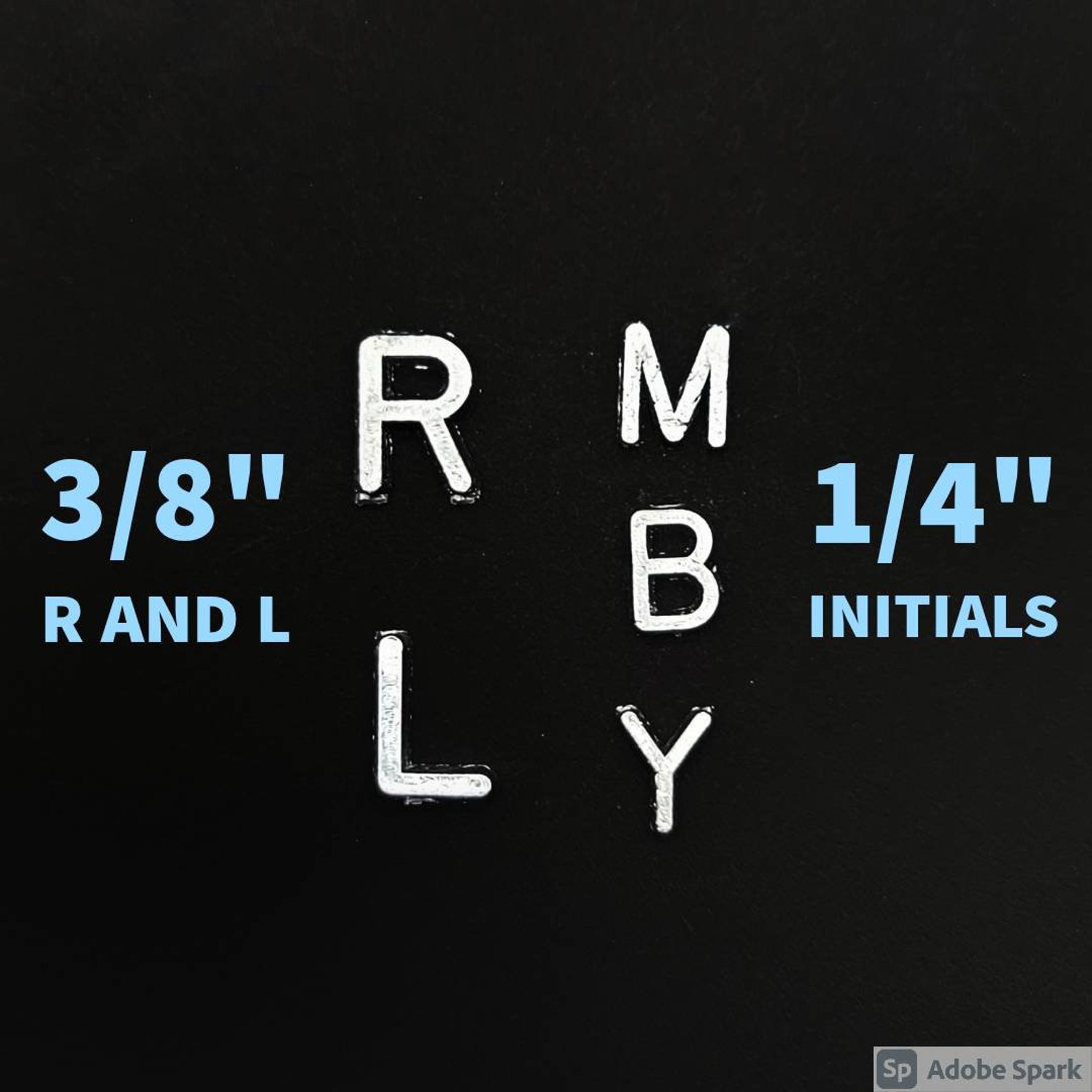 Set of 10 R and L Lead Letters for X-ray Markers Unmounted Flat Face ...