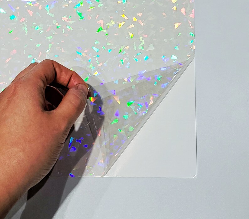 Cracked Glass Holographic Vinyl Sticker Laminate Self - Etsy