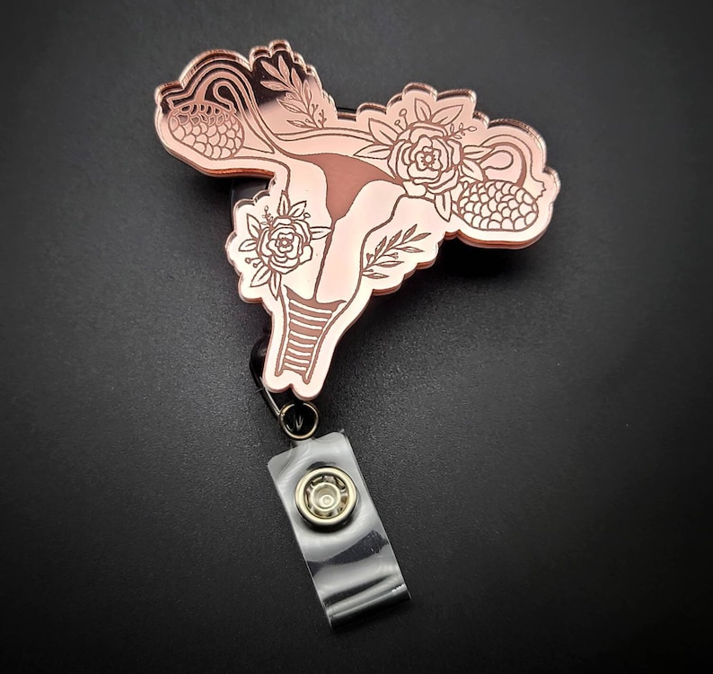 Floral Uterus Badge Reel Nurse Badge Reel Obgyn Badge - Etsy