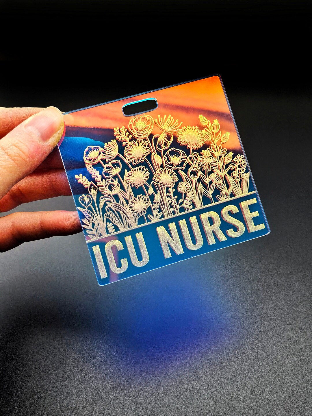 Floral Badge Buddy - Nurse Badge Buddy - ICU Nurse Badge Buddy - RN ...