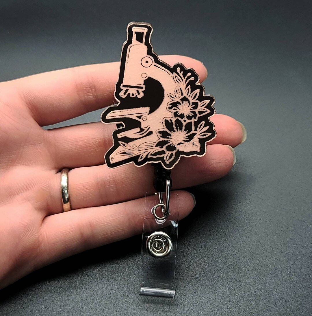 Lab Tech Badge Reel, Microscope Badge, Medical Technologist Badge ...