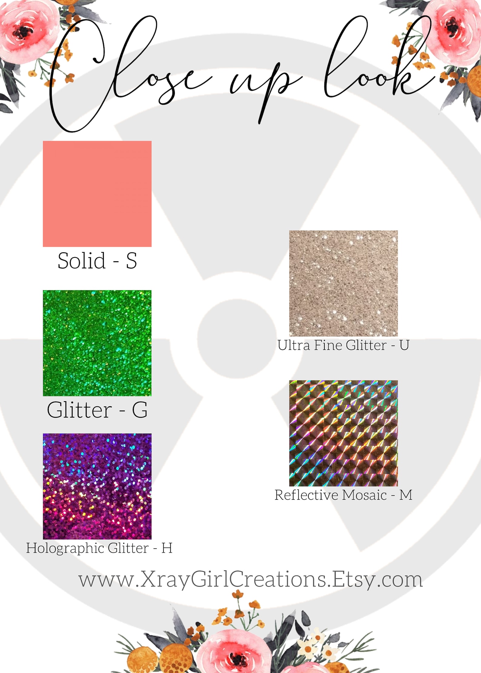 One Set Black Border X-ray Markers - Radiographic Markers - Glitter X ...