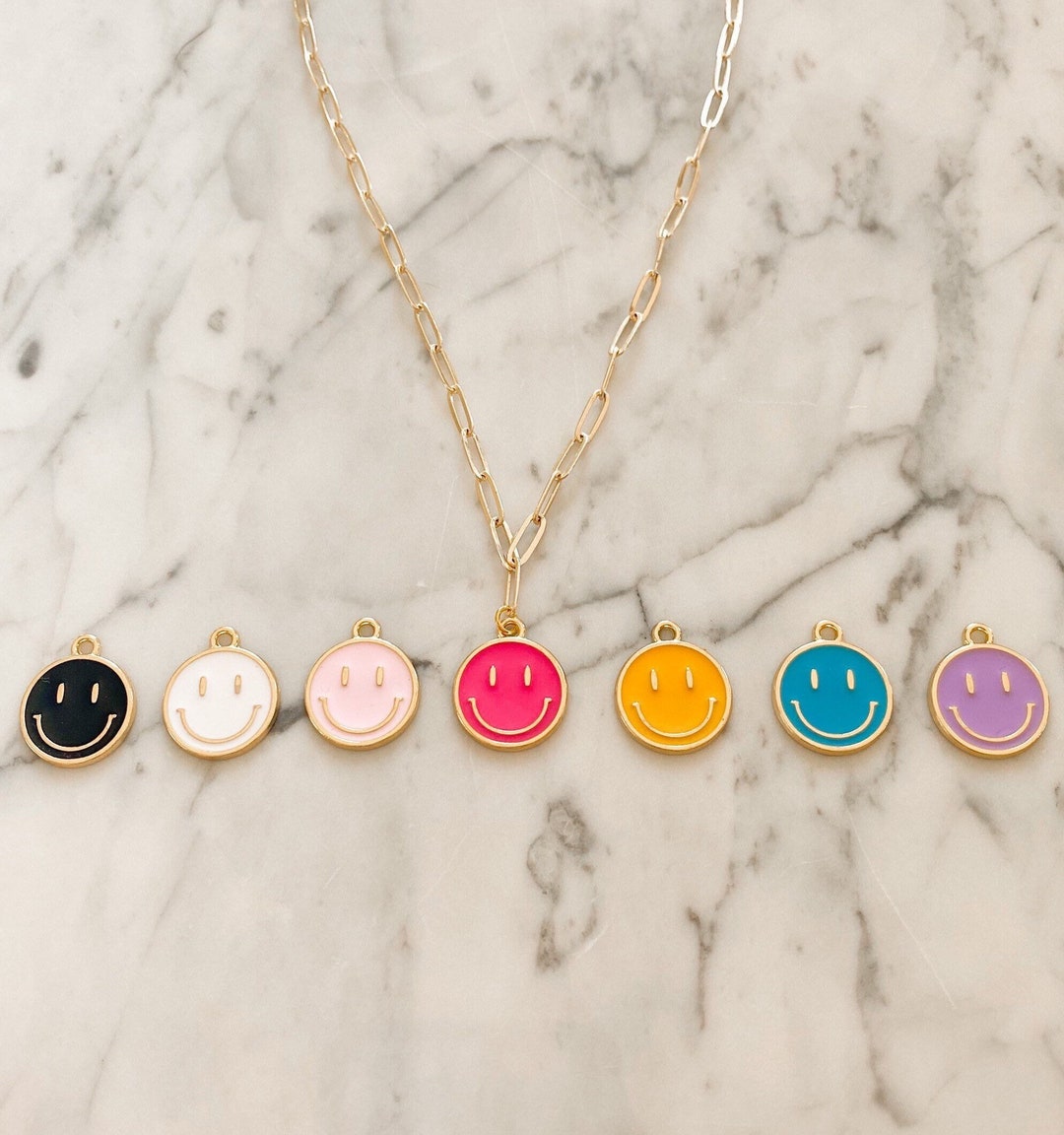 Preppy Smiley Necklace - Etsy
