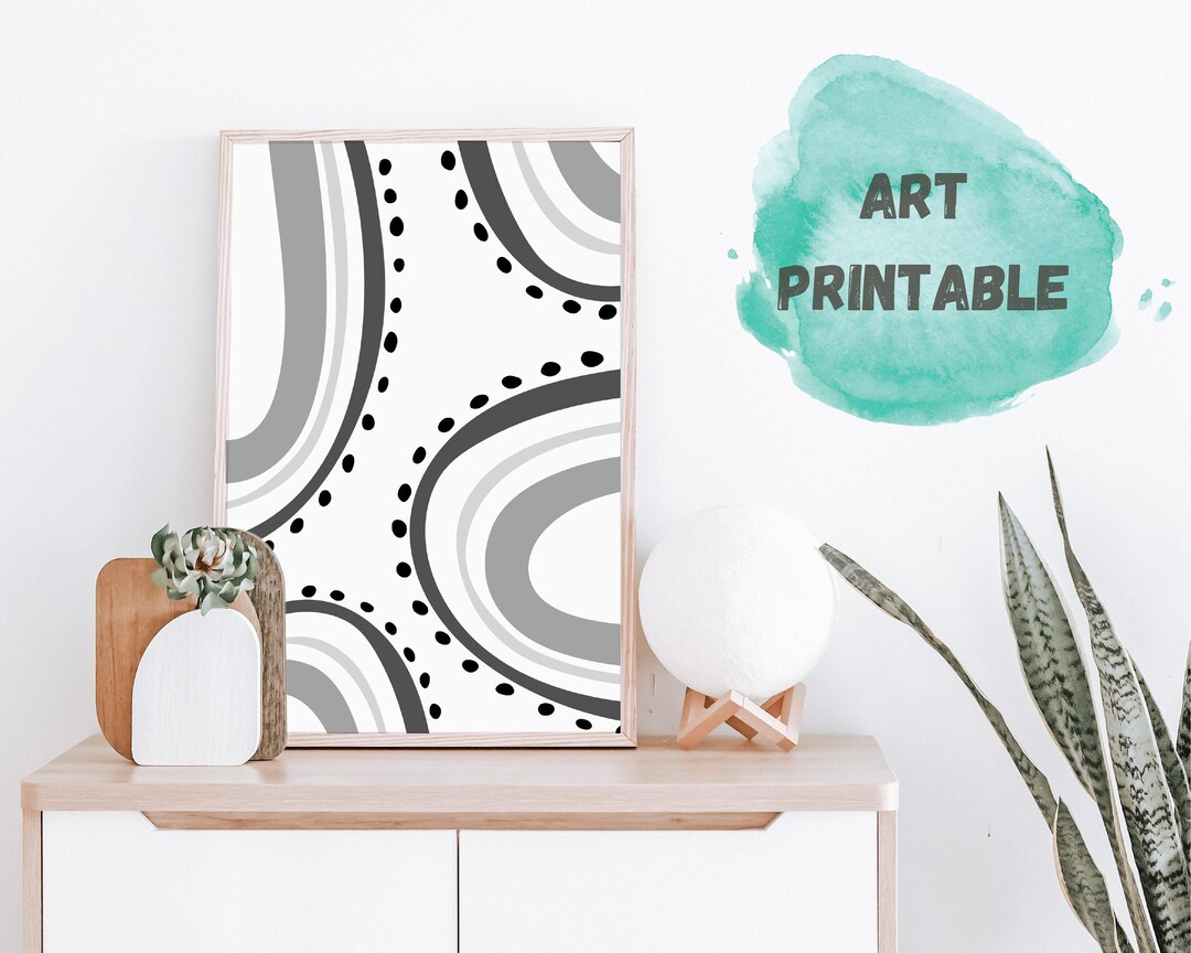 Abstract Rainbows - Black and White - Etsy