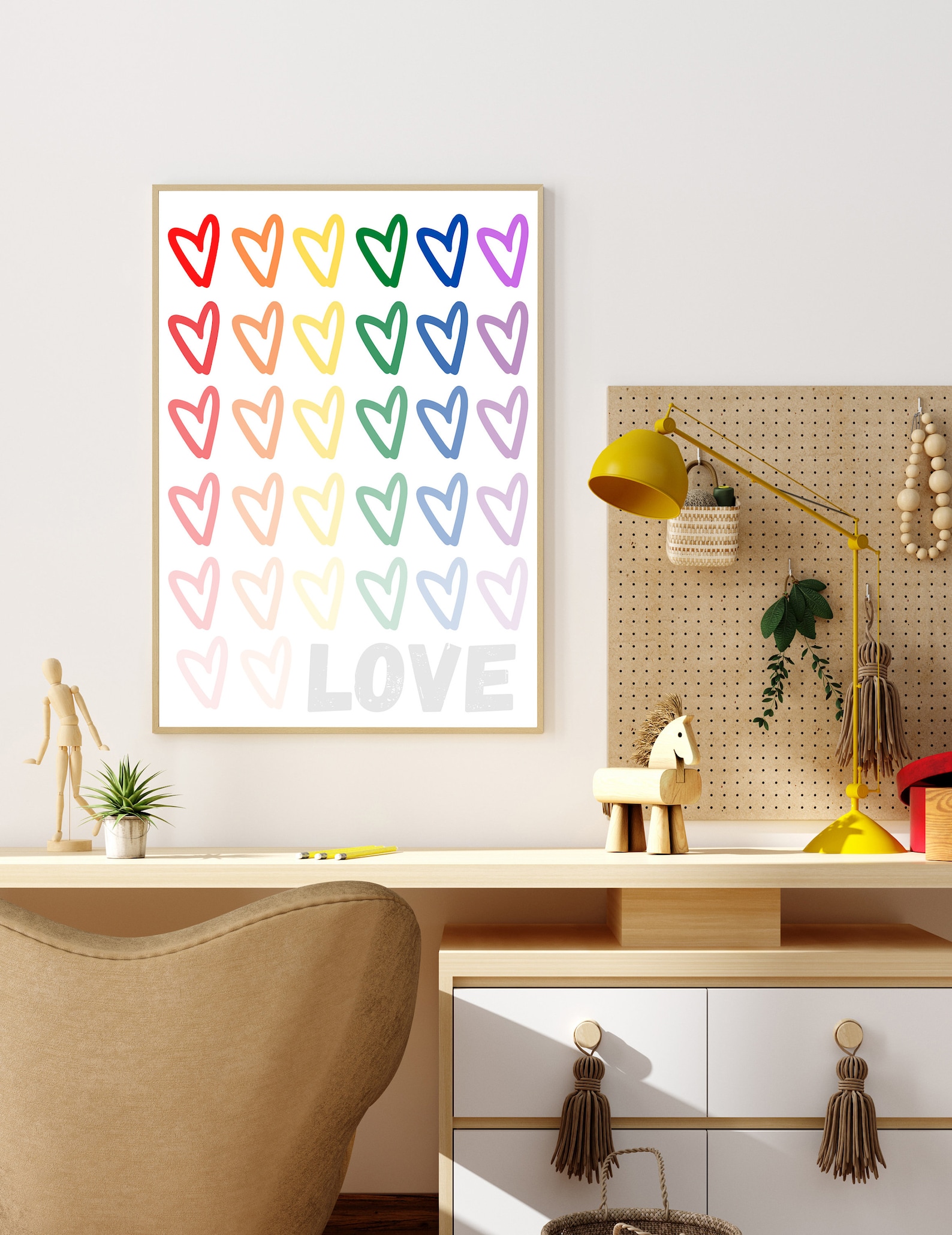 Set of 2- Rainbow Love Hearts - Art Print - Etsy