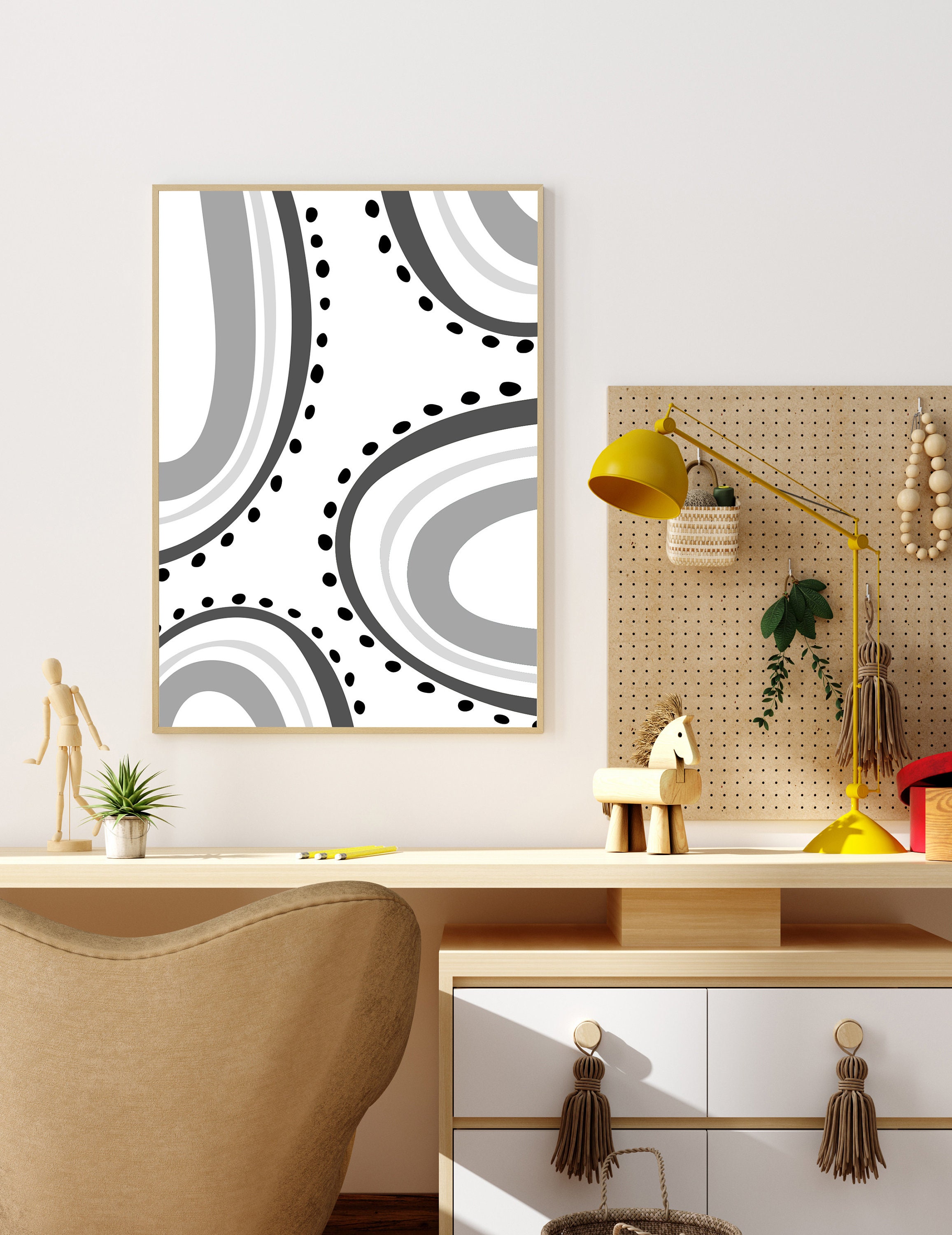 Abstract Rainbows - Black and White - Etsy