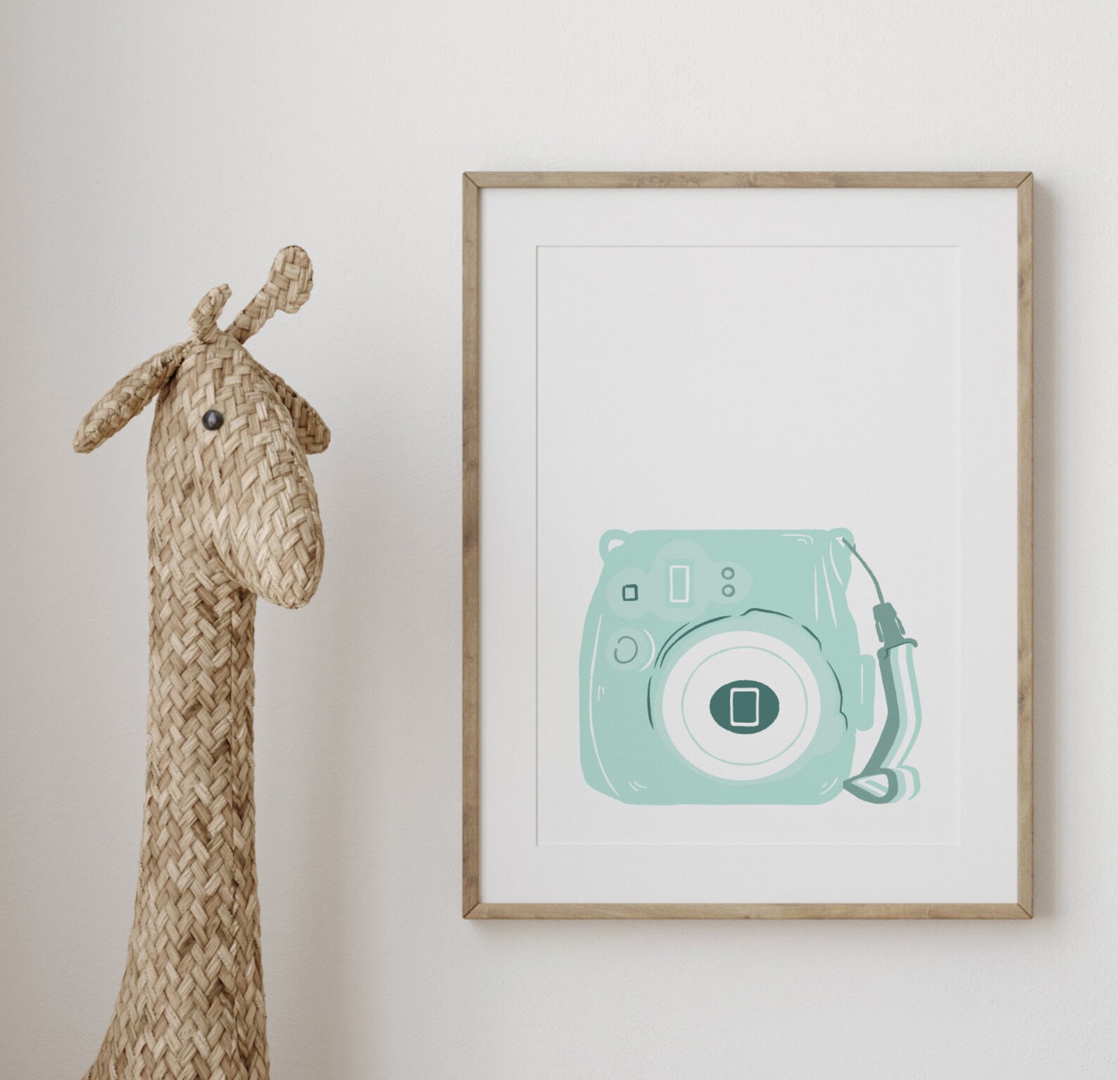Instax Blue Camera - Art Print - Etsy