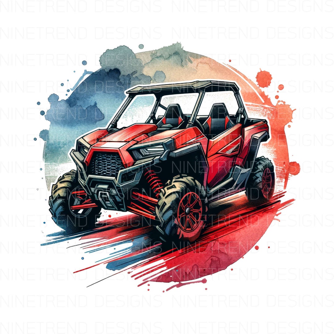 Red UTV Splash Watercolor PNG, Rzr UTV Sublimation Png, Instant ...