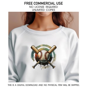 Watercolor Retro Baseball Clipart PNG, Baseball Bat Sublimation Png ...