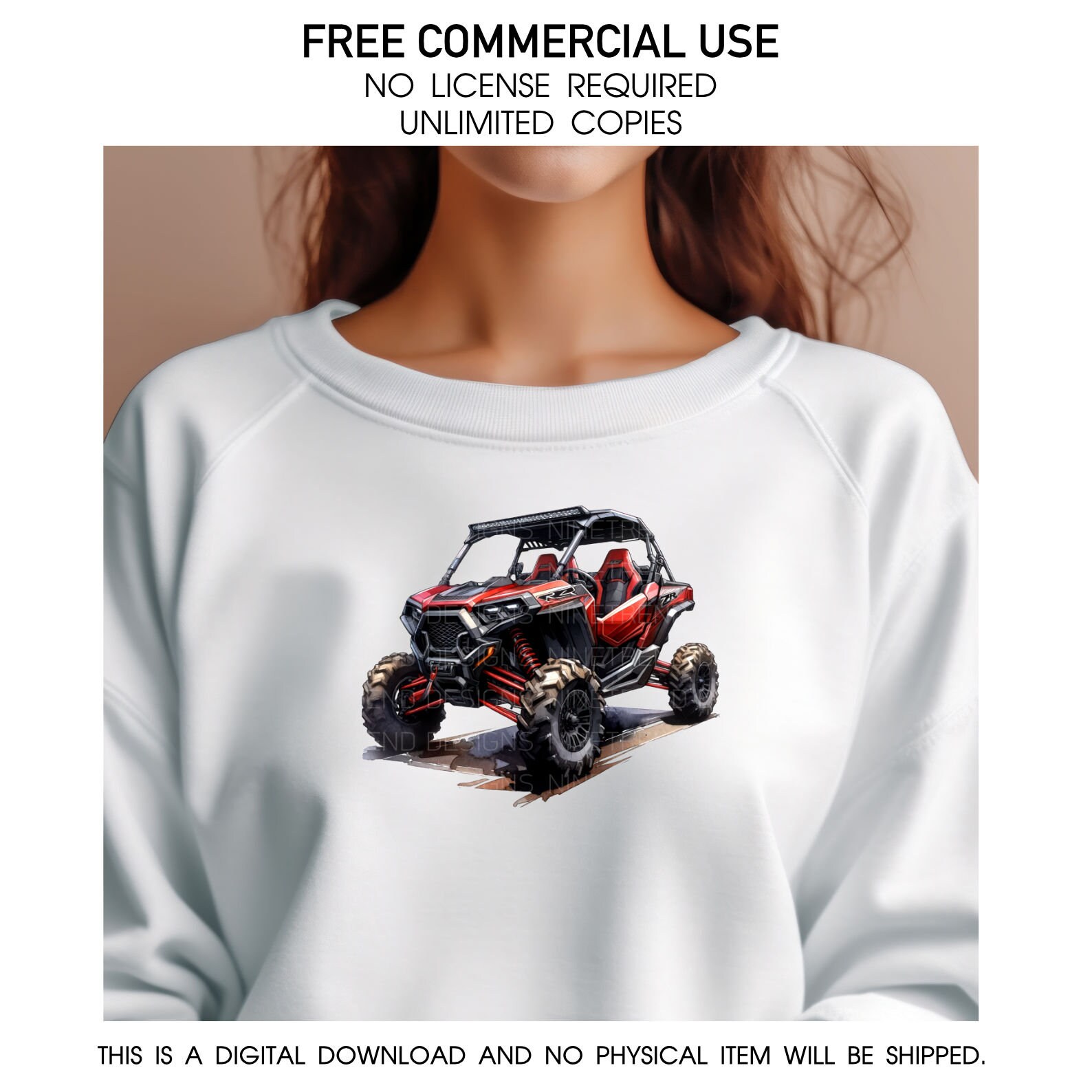 Watercolor Red UTV Clipart: Sublimation Design PNG (digital Download ...