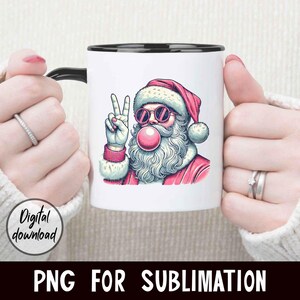 Retro Santa Christmas Blowing Bubble PNG, Funny Christmas Sublimation PNG, Vintage Santa Shirt ...