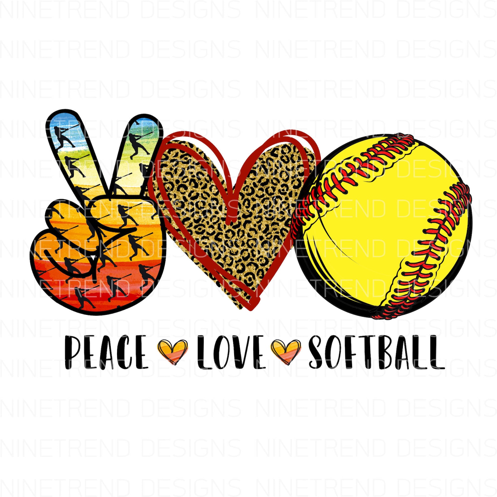 Peace Love Softball Png Filessublimation Designs Downloads - Etsy