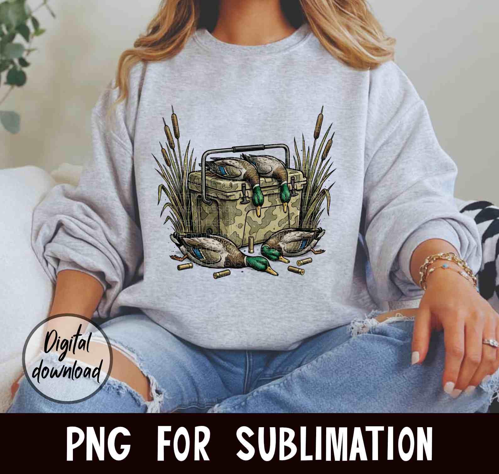 Duck Hunting Harvest PNG, Waterfowl Mallard Cooler Sublimation, Camo ...