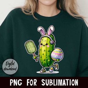 Easter Pickleball Bunny PNG: Watercolor Sublimation Clipart (digital ...