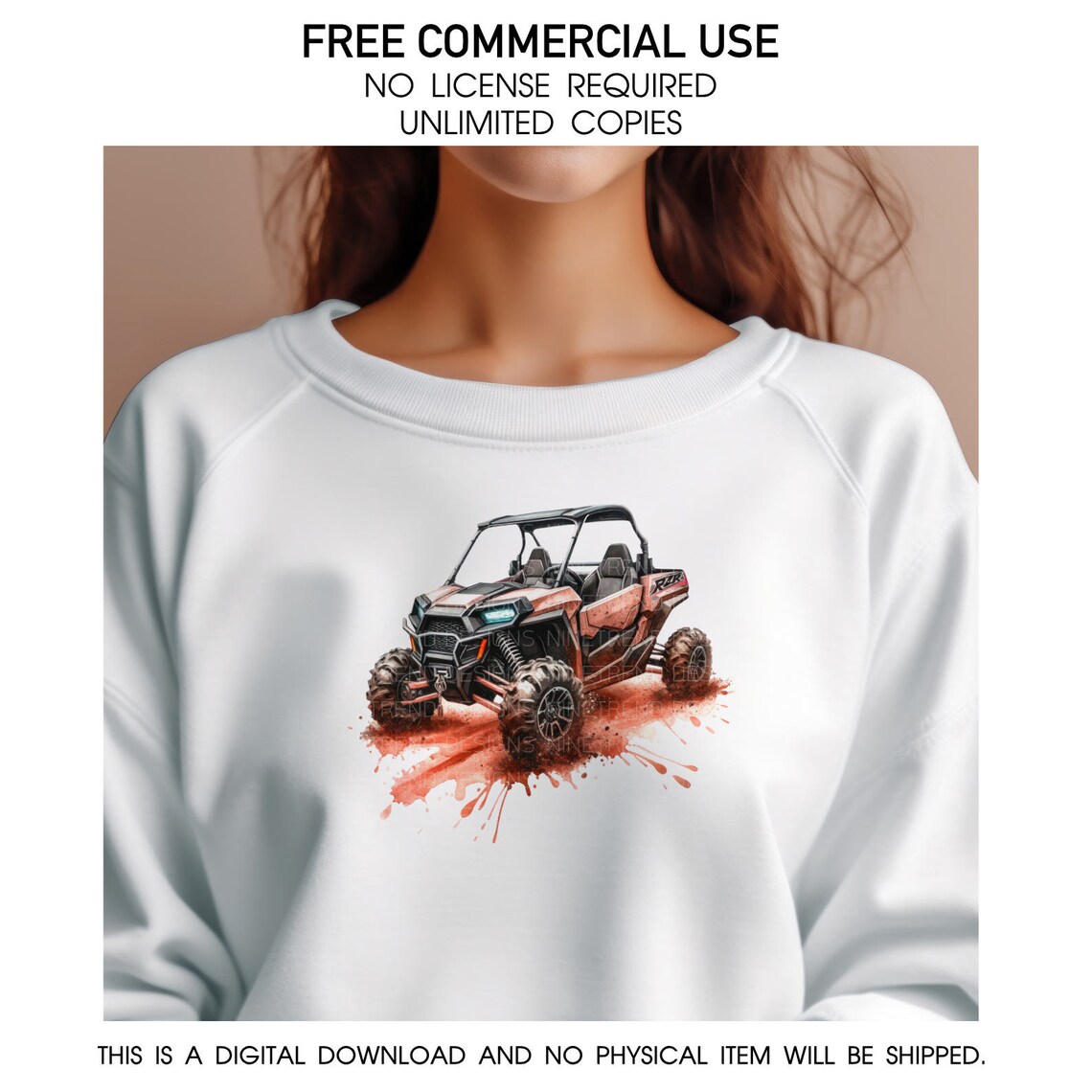 Watercolor RZR UTV Mud Splash PNG: Sublimation Graphics (digital ...