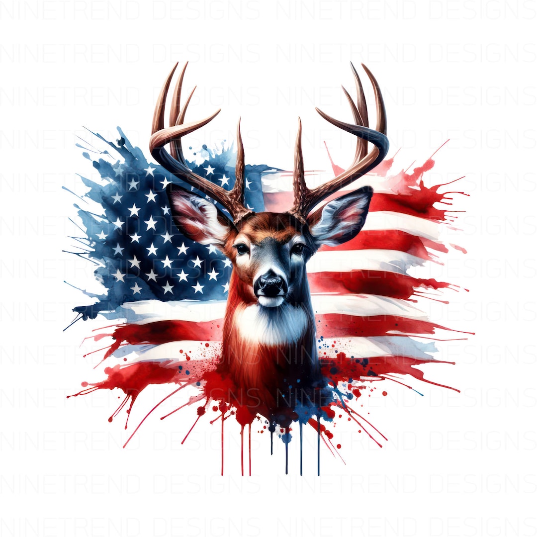 American Flag Deer Head PNG: Sublimation Design (digital Download) - Etsy