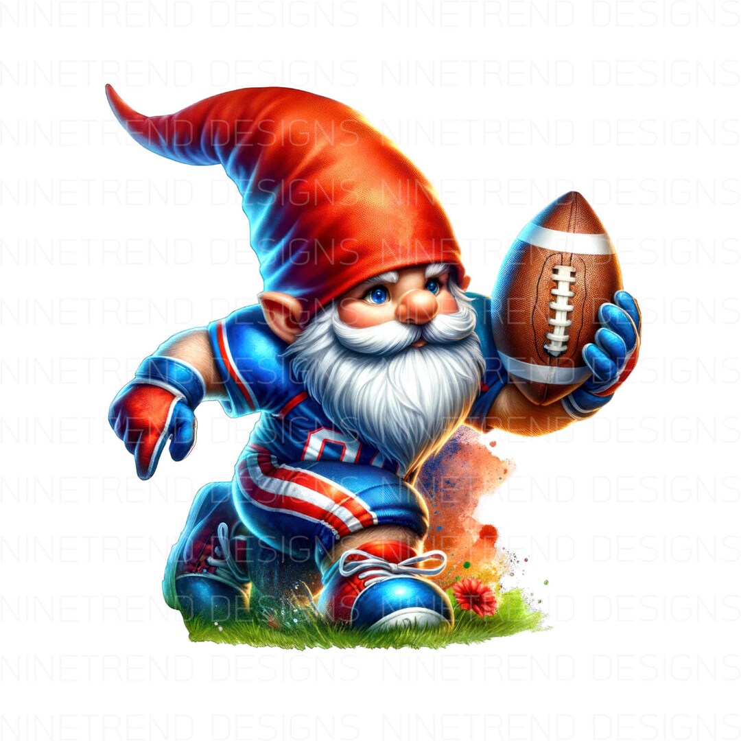 Watercolor Gnome Play Football PNG, Gnome Football Sublimation PNG ...