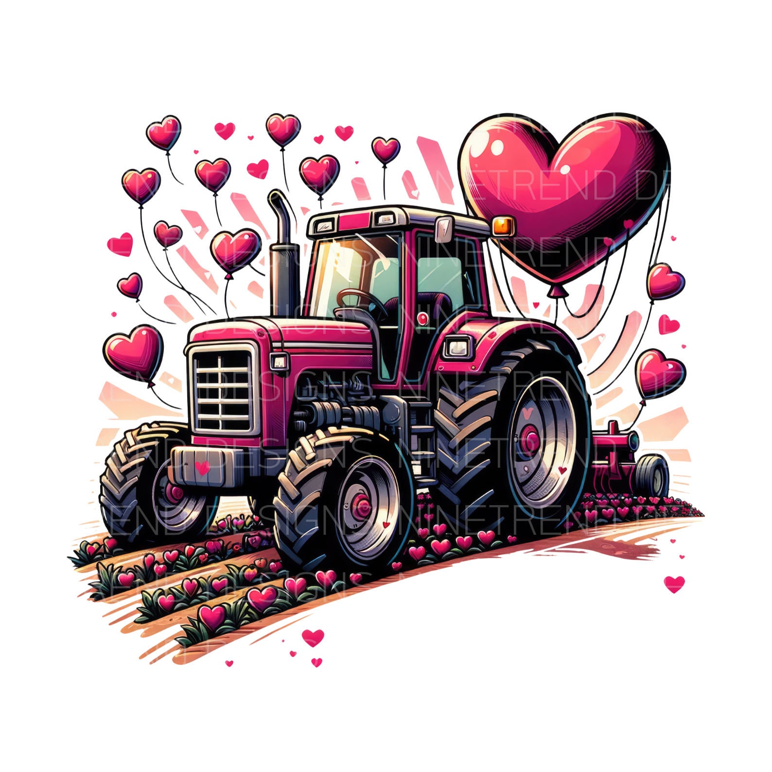 Tractor Valentines PNG: Farmyard Heart Design (digital Download) - Etsy